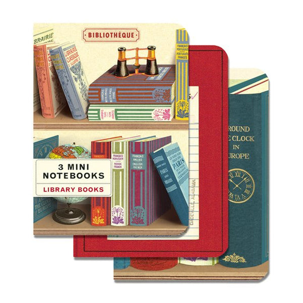 Mini Libreta Set 3 Library Books – Cavallini Mexico